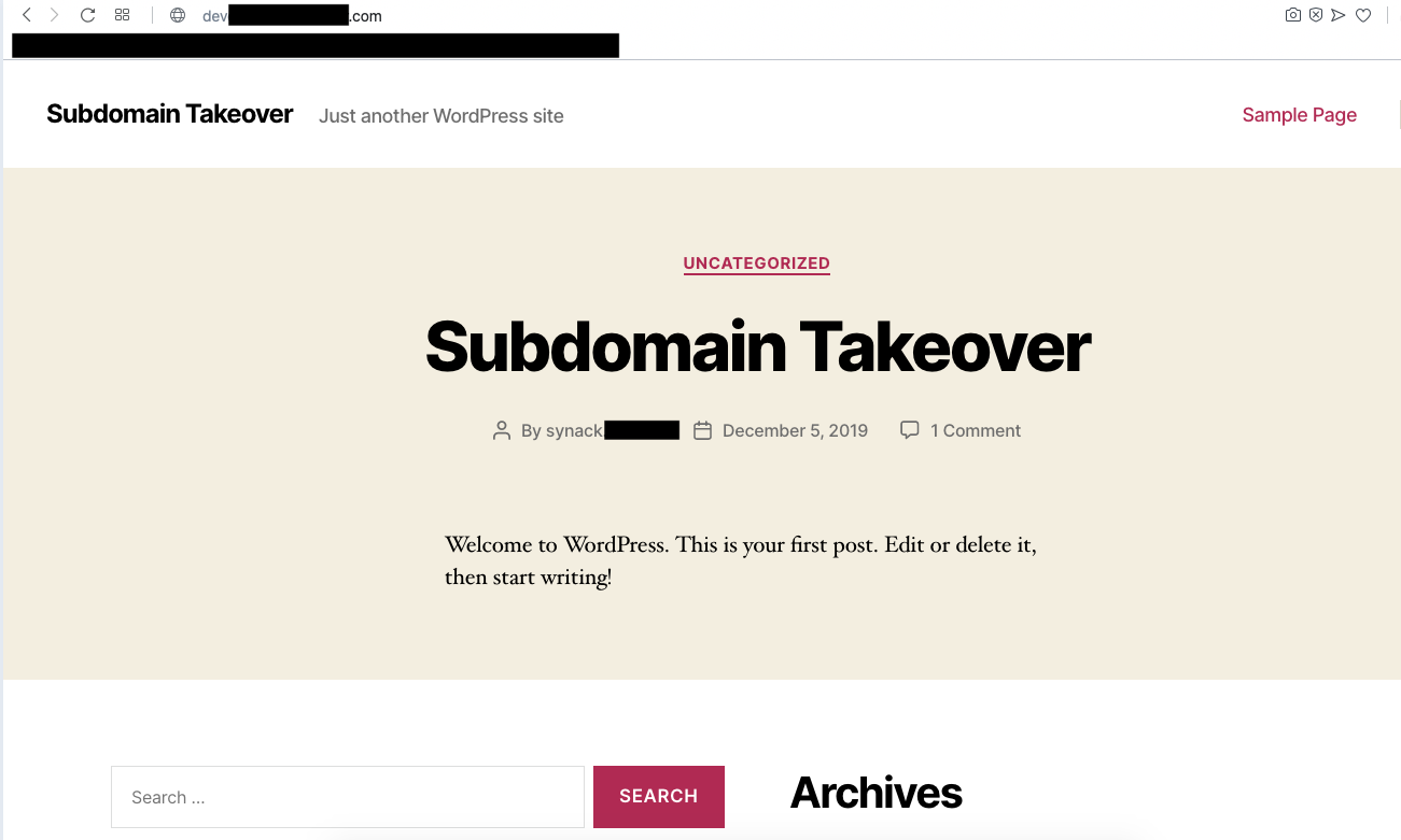Subdomain takeover via pantheon – Smaran Chand